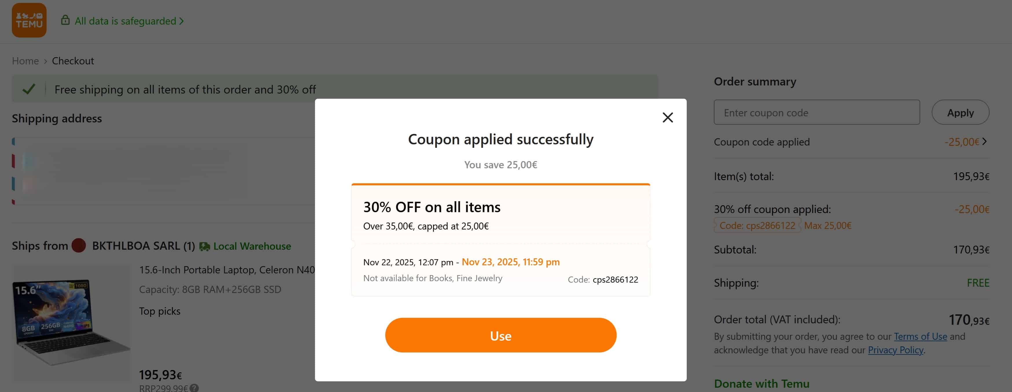 TEMU kupongikood: 40% allahindlust + 200 € pakett (veebruar 2026)